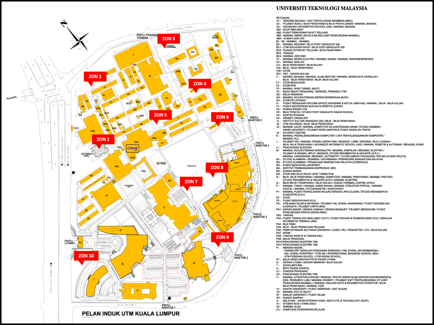 Evacuation Zones of UTM KL | OSHE@UTMKL