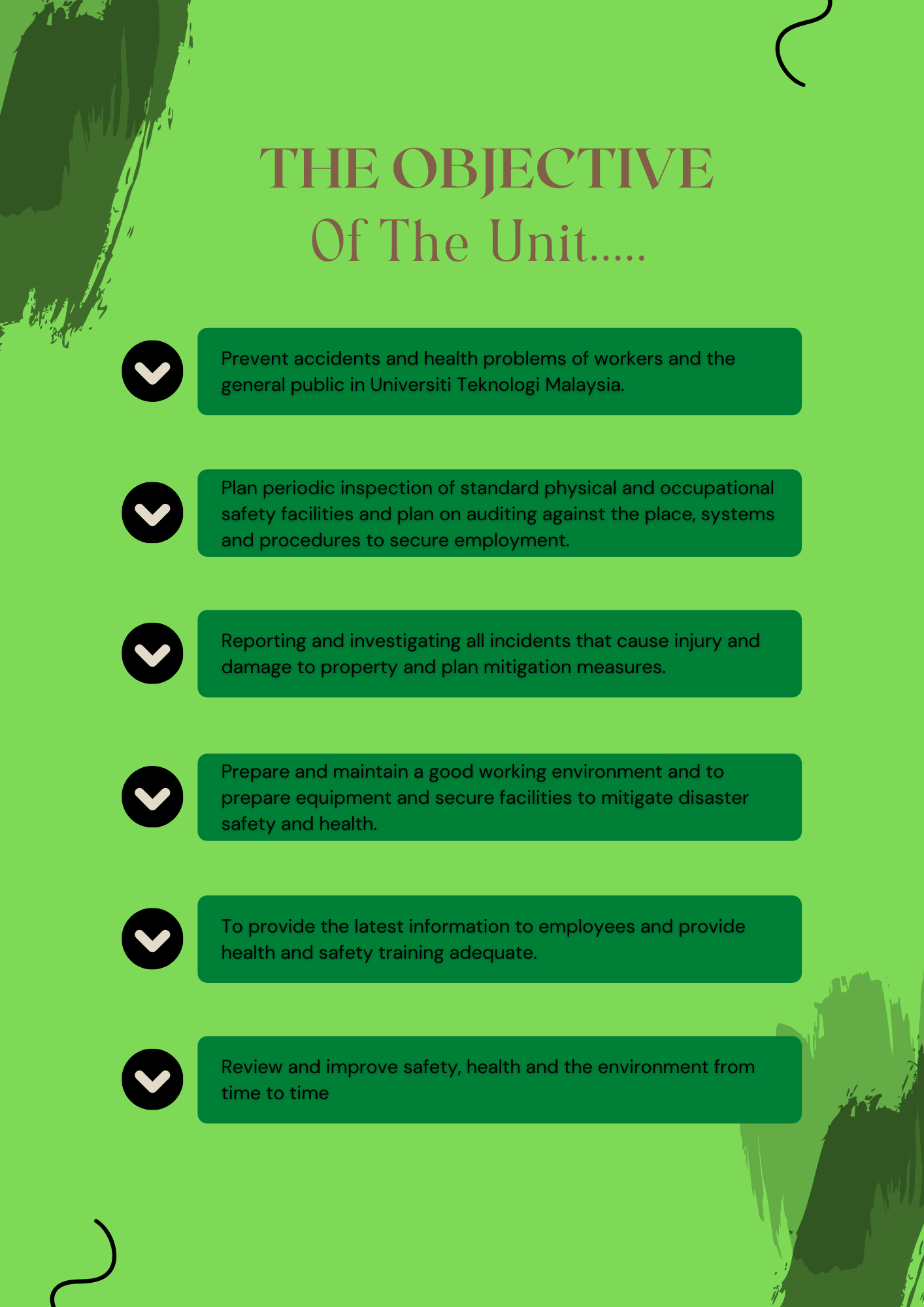 THE OBJECTIVE OF THE UNIT | OSHE UTM