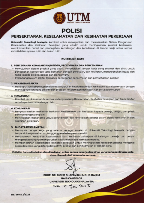 OSHE UTM | Safety Starts With You