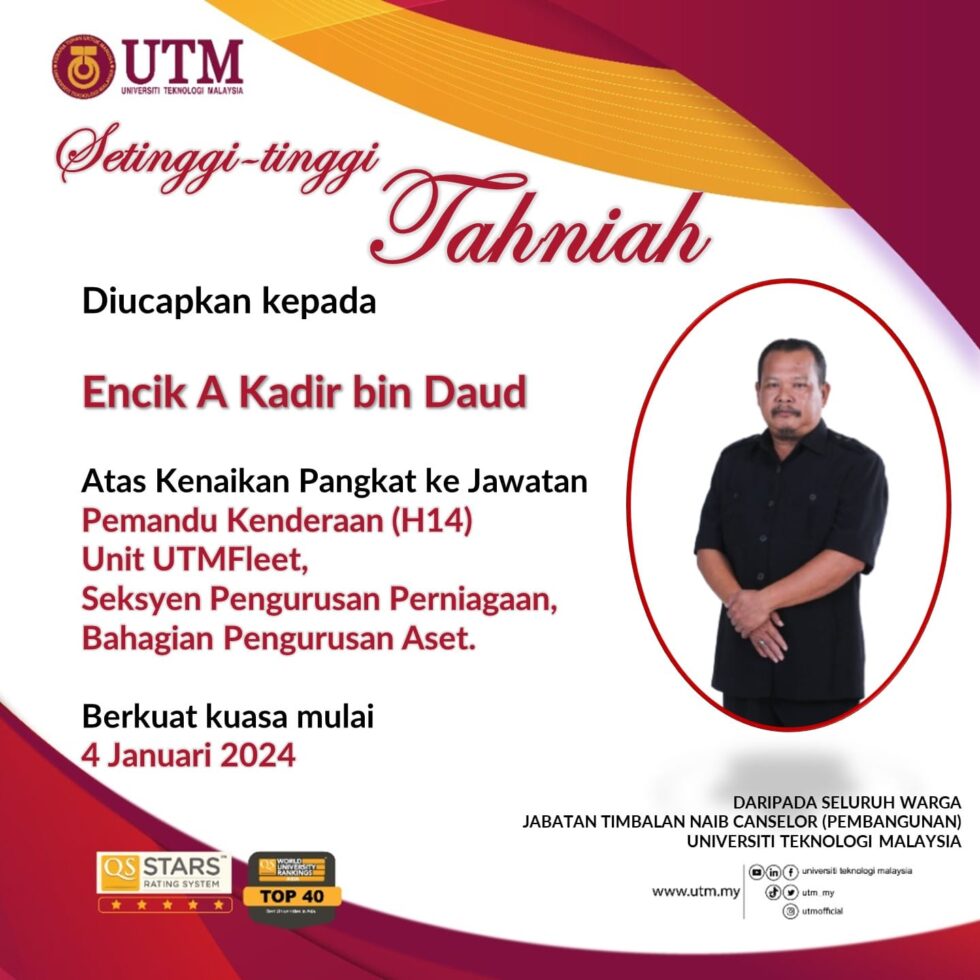 Setinggi-tinggi Tahniah Encik A Kadir bin Daud | Department of Deputy ...