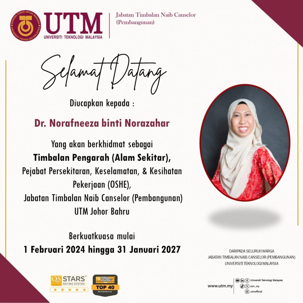 Selamat Datang Dr. Norafneeza binti Norazahar | Department of Deputy Vice Chancellor (Development)