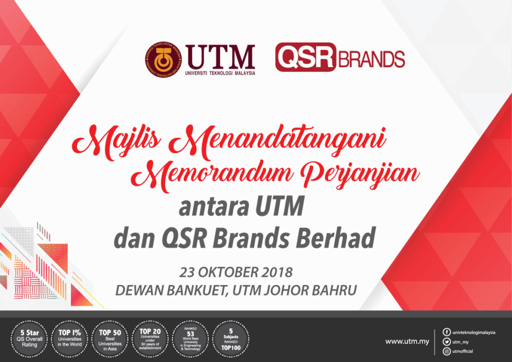 Majlis Menandatangani Memorandum Perjanjian Antara QSR Brands dan UTM ...